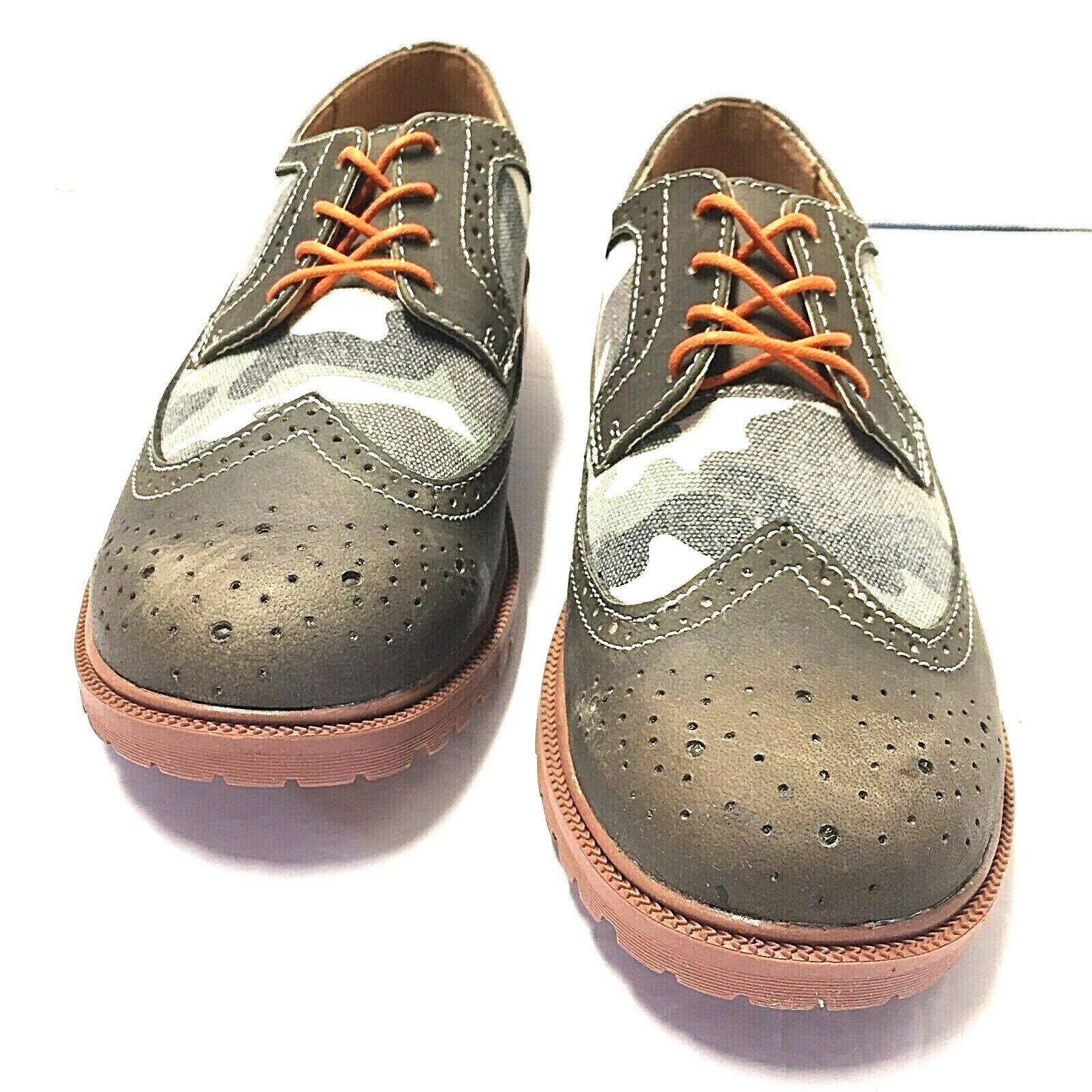 Florsheim Boys Valco Jr Olive Camo Moccasin Lace Up Shoes Size 4, 5, 6 ...