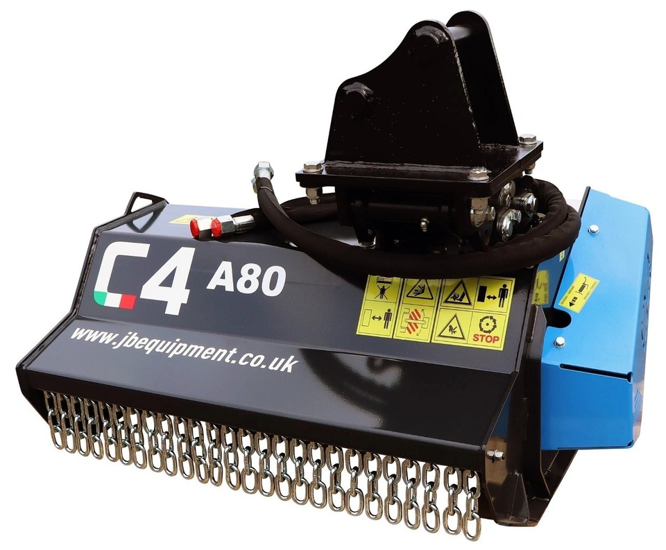 JB Equipment Hydraulic Flail Mower 1 - 10 Ton Digger Excavator Hedge ...