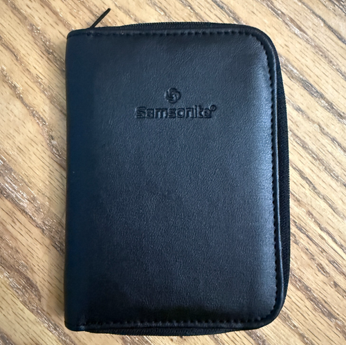 Samsonite Passport Credit Card Holder Black Zip Around Travel Wallet | eBay