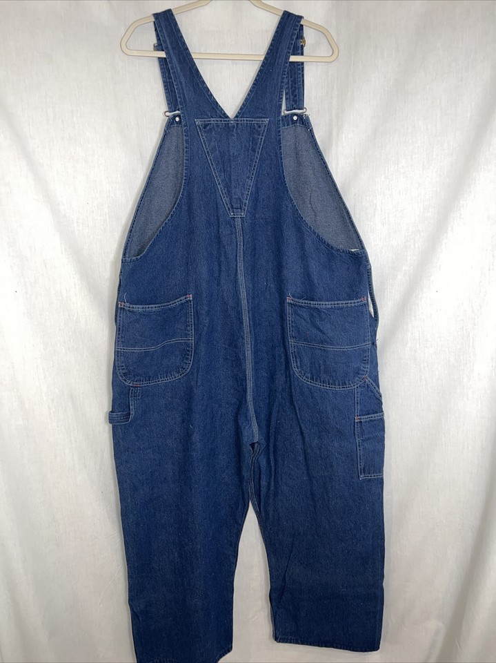 Red Lap Big Mens Bib Overalls Blue Denim 50 x 30 Excellent Preowned ...