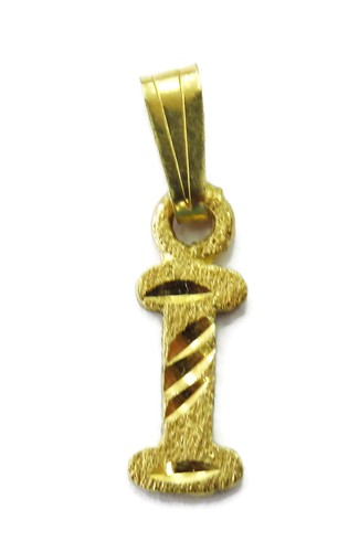 10K Yellow Gold Initial Letter " I " Charm Necklace Pendant ~ 0.3g | eBay