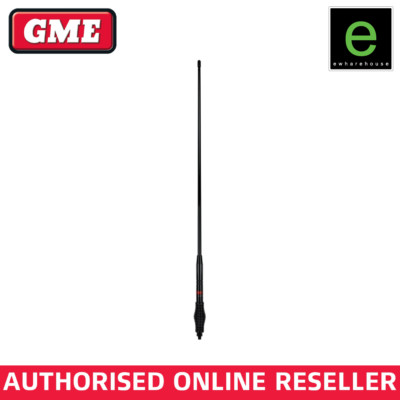GME AE4702B BLACK FIBREGLASS ANTENNA 6.6dBi UHF RADIO Bull Bar Mount ...