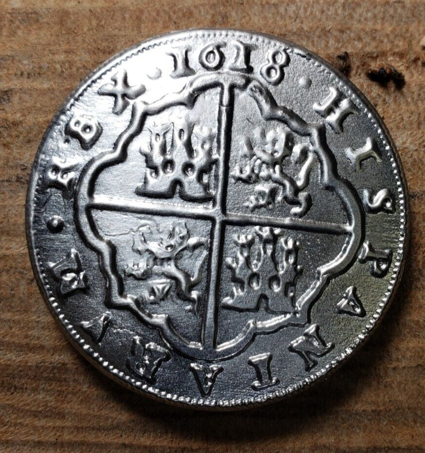 Graphite coin mold-1618 Spanish 8 Reales-Pour your own pirate treasure ...