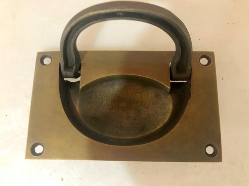 large lift up handles heavy SOLID BRASS 4" old style screw recessed ...
