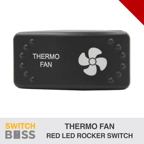 Thermo Fan LASER ETCHED Horizontal Rocker Switch Red LED 12v 24v On-Off ...