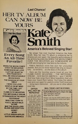 1981 Kate Smith Singing Star God Bless America TV Album Vintage Print ...