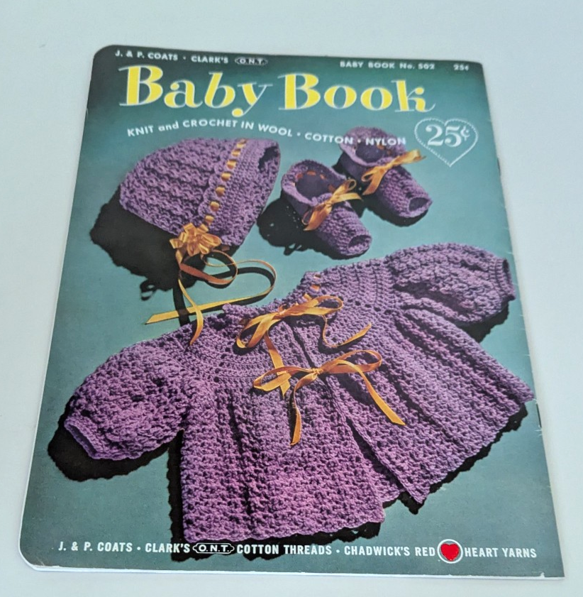 Baby Book No. 502 J&P Coats . Clarks Knit and Crochet in Wool Cotton ...