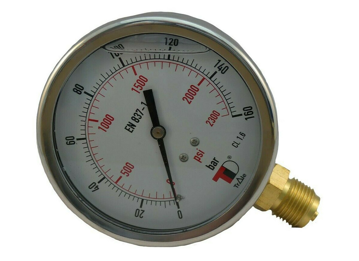 Hydraulik Pneumatik Manometer senkr. Glycerin 1/2" AG Ø 100 mm DIV ...