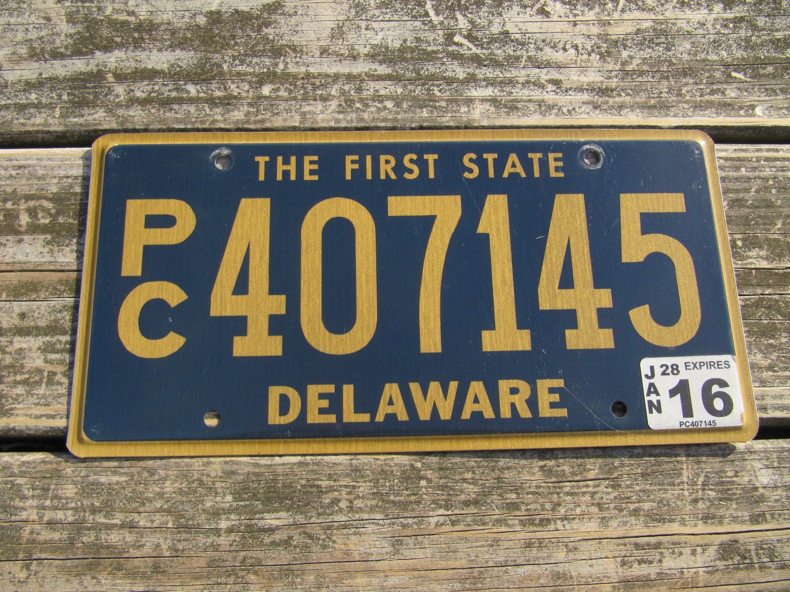 Delaware The First State License Plate DE Blue Gold - (Pick Your Tag ...