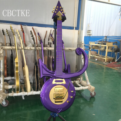 Custom Metallic Purple Prince Electric Guitar Solid Body Gold Hardware ...