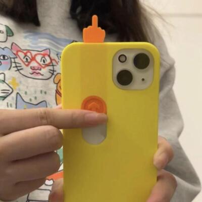 Funny spoof 3D printing sliding middle finger phone For Apple case I8L5 ...