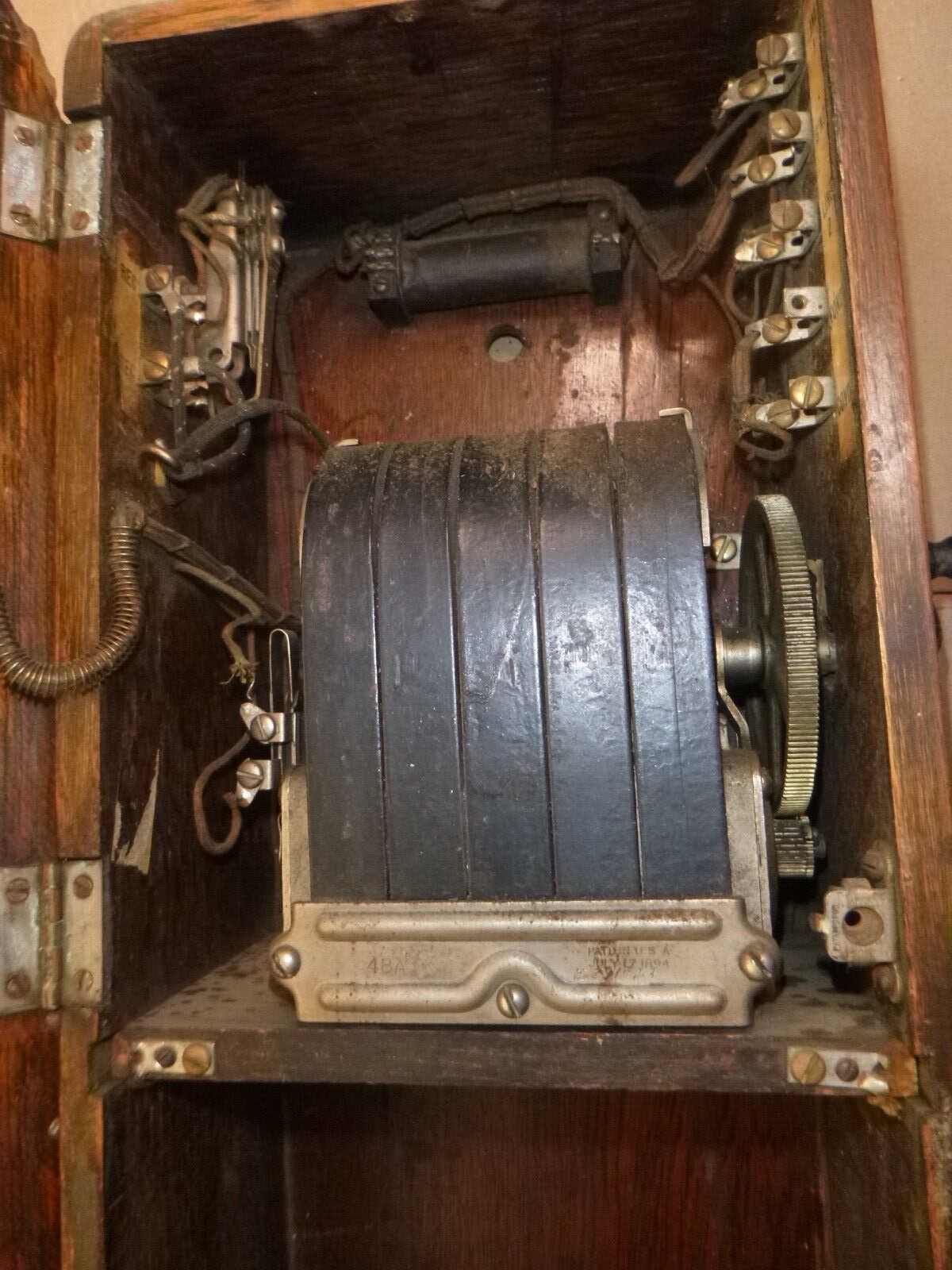 ANTIQUE Telephone Crank Wall Phone Kellogg Cathedral for parts | eBay