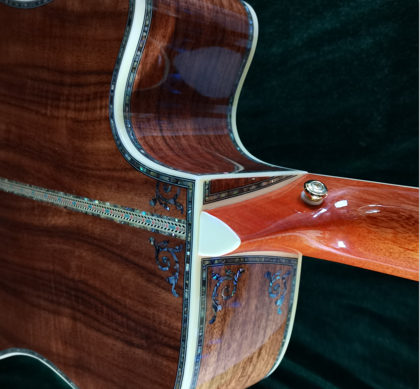 Cutway Hollow Body 45S Acoustic Electric Guitar Full Koa with EQ ...