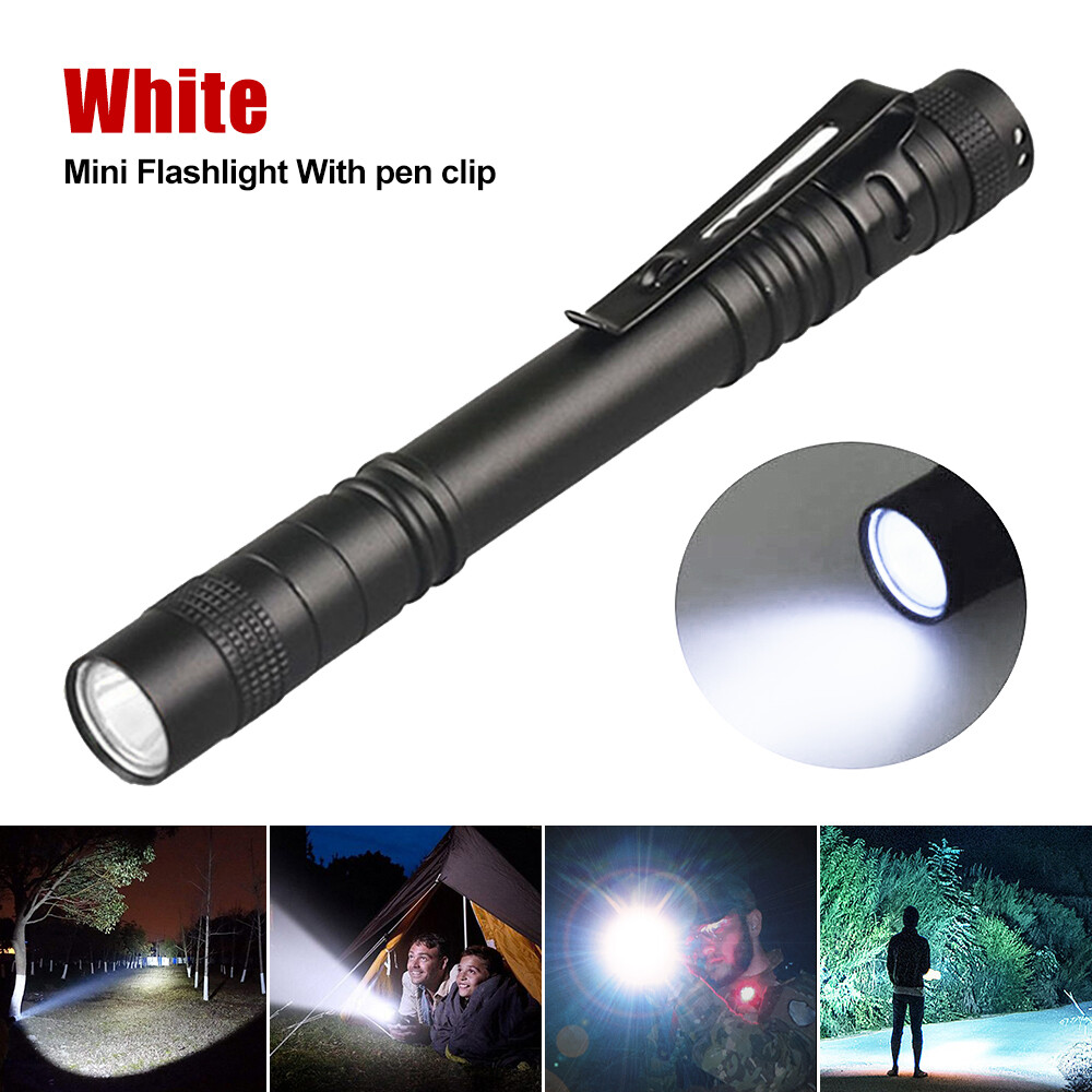 2x 3000LM Flashlight Small LED Torch Light Mini Super Bright Penlight W ...