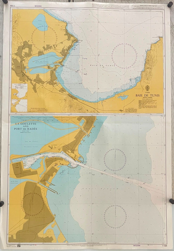 Admiralty 1184 Tunisia Baie De Tunes Charts Map Marine Paper Maritime ...