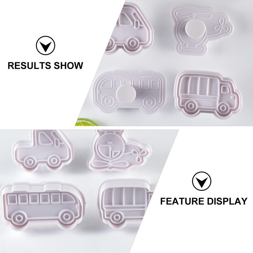 8 Pcs Biscuit Embossing Mould Lovely Baking Molds Plastic Cookie DIY ...