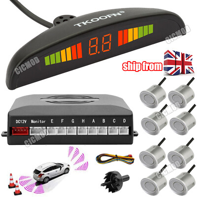 Front and Rear 8 Sensors Car Reverse Parking Radar Buzzer Alarm LCD ...