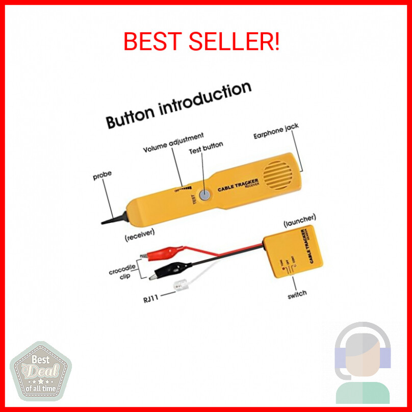Wire Tracer Tone Generator and Probe Kit - Network Cable Continuity ...