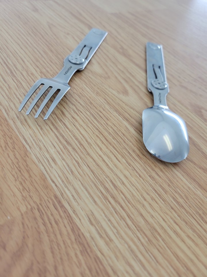 ROXON 2 in 1 Camping Utensil Set Locking Detachable Spoon & Fork Strong ...