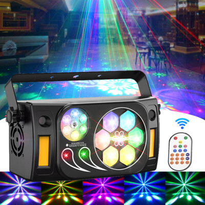 6 in 1 LED Bee Eye Stage Laser Light DMX RGBW Sound Activated W/Remote ...