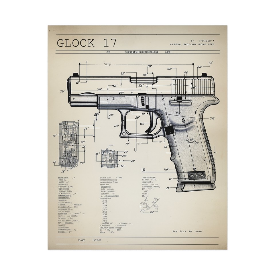 Glock Poster- Glock Patent Print, Glock Wall Art, Military Poster ...
