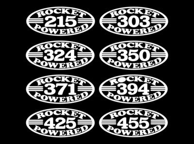 2 OLDS ROCKET V8 ENGINE DECALS 215-303-324-350-371-394-425-455 | eBay
