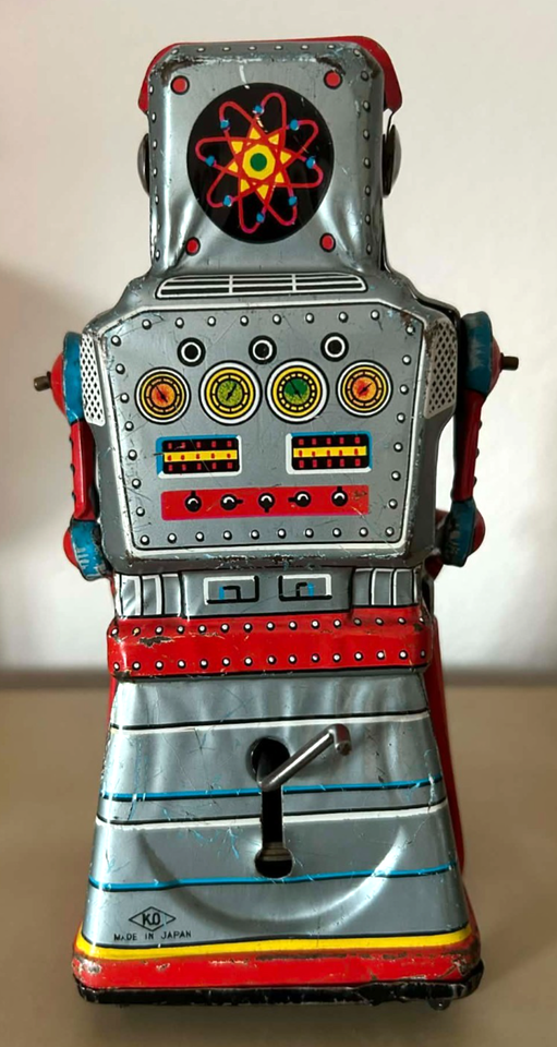 Giocattolo spaziale di latta anni '50 Atom Robot tin toy di KO Yoshiya ...