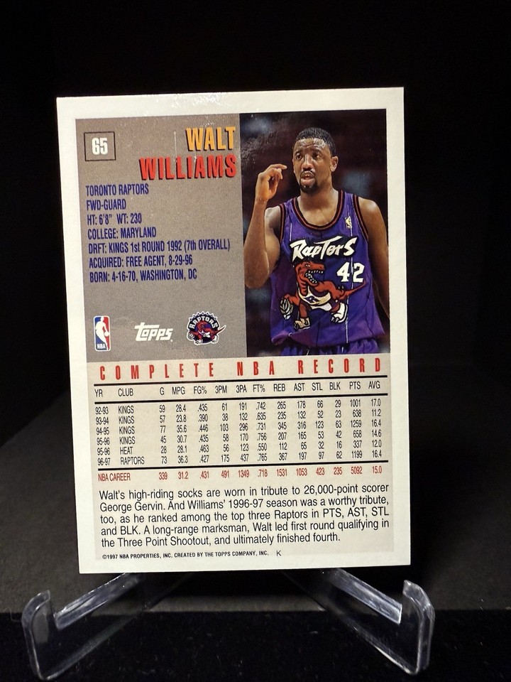 1997-98 Topps Minted In Springfield Walt Williams #65 | eBay