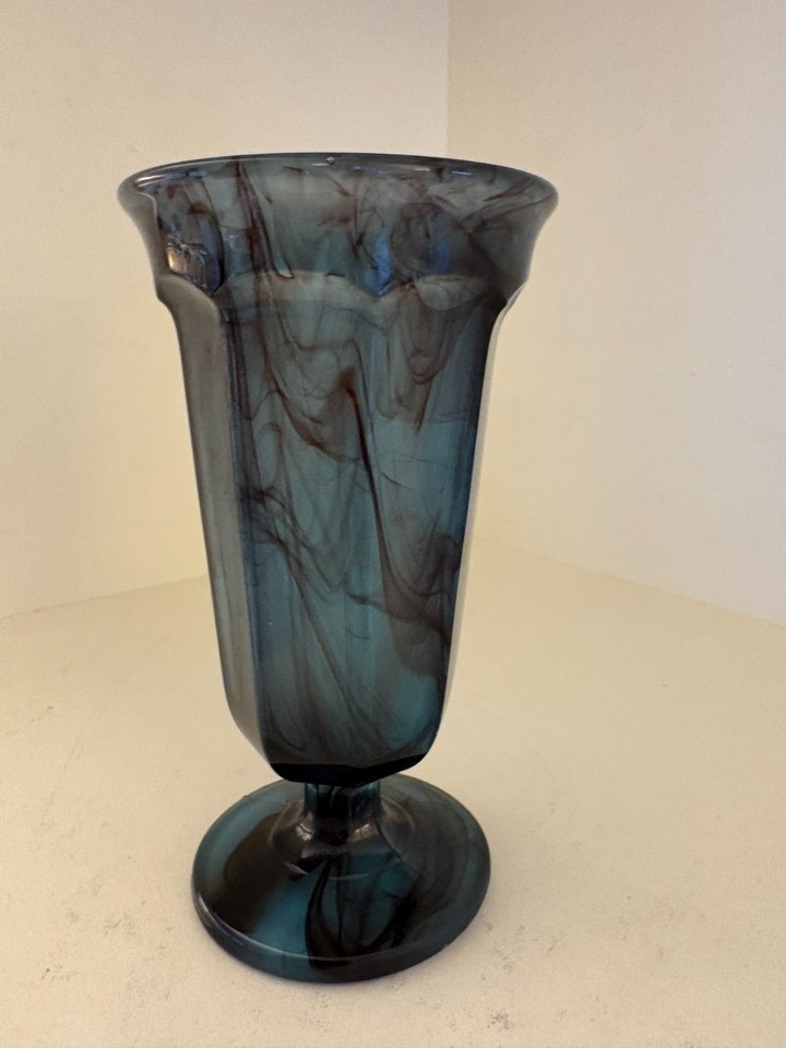 George Davidson Art Deco Blue Cloud Glass Vase 14 cm h | eBay UK