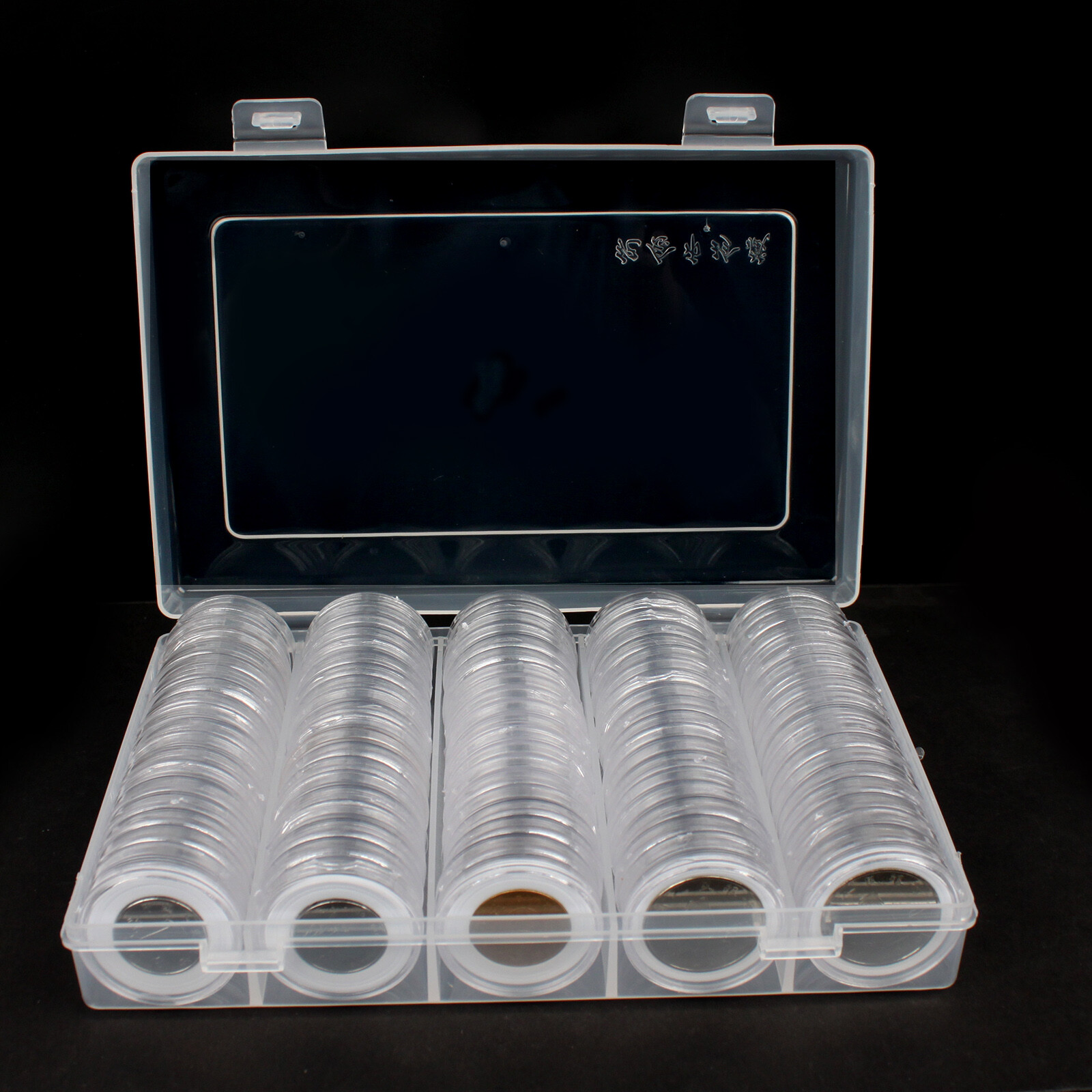 100PCS 30mm Silver Gold Coin Cases Capsules Holder Clear Plastic Round ...