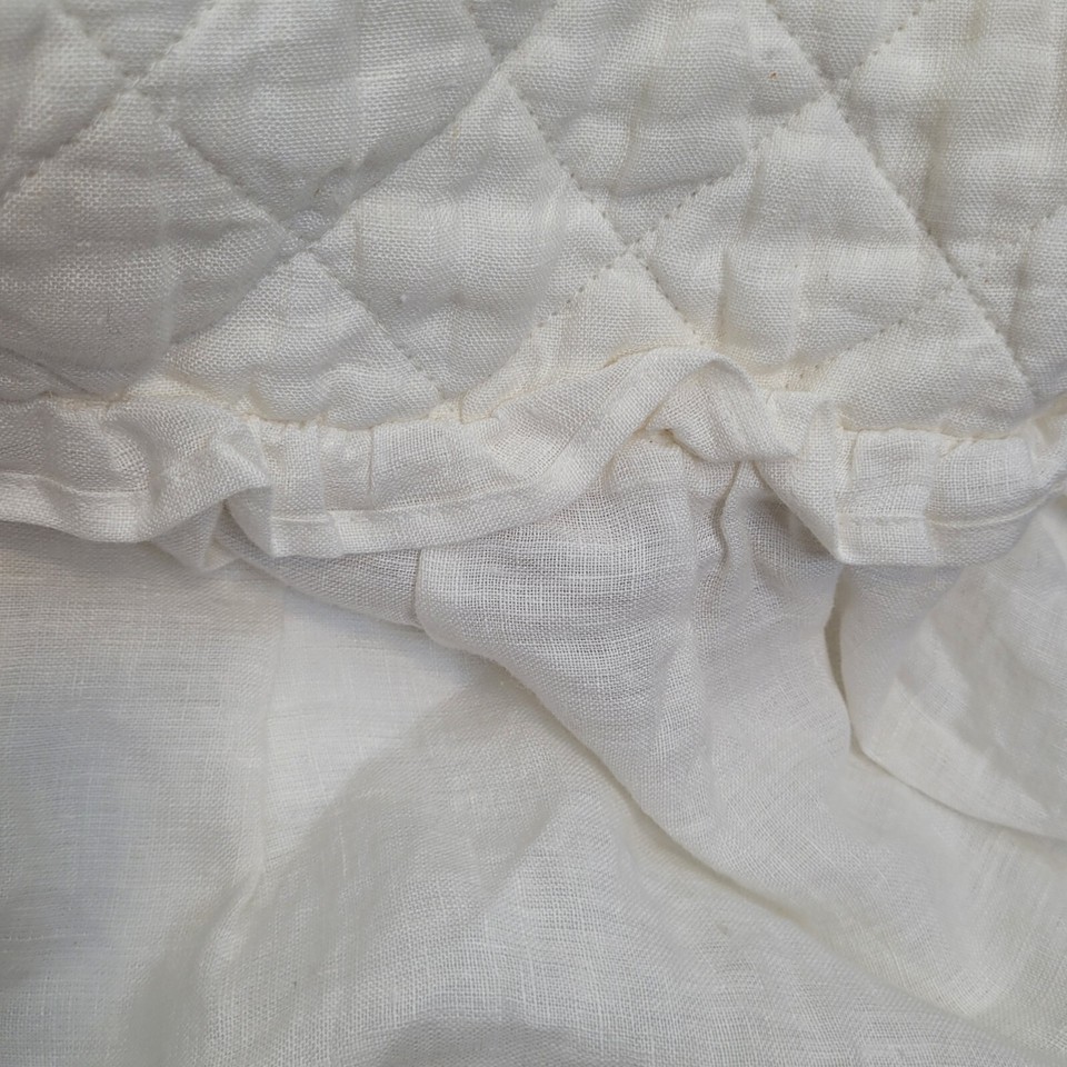 Amity Home Linen Caprice Quilted Quilted Linen Baby Quilt White | eBay
