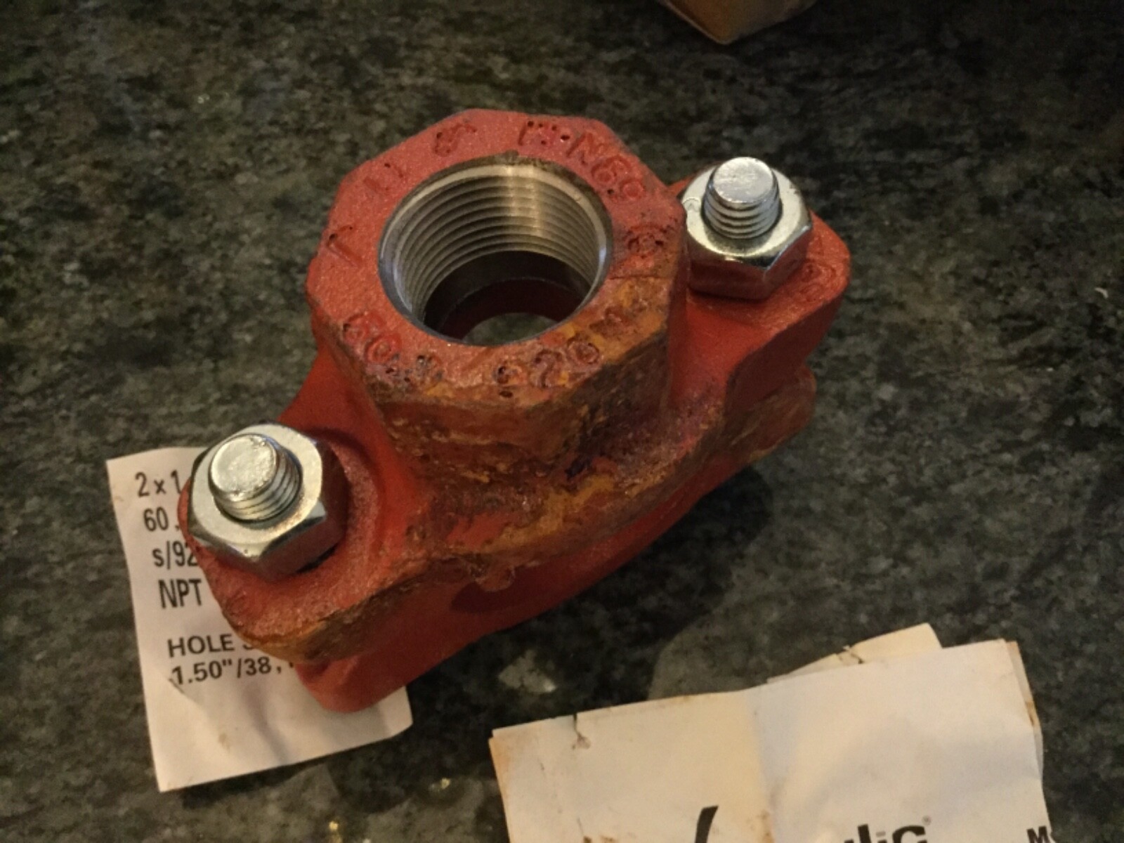 victaulic 2 x 1 tap fitting with gasket to NPT 1” clamp on 2/60.3 S ...