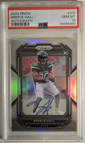 2022 PANINI PRIZM BREECE HALL SILVER PRIZM ROOKIE AUTOGRAPH #317 PSA 10 ...