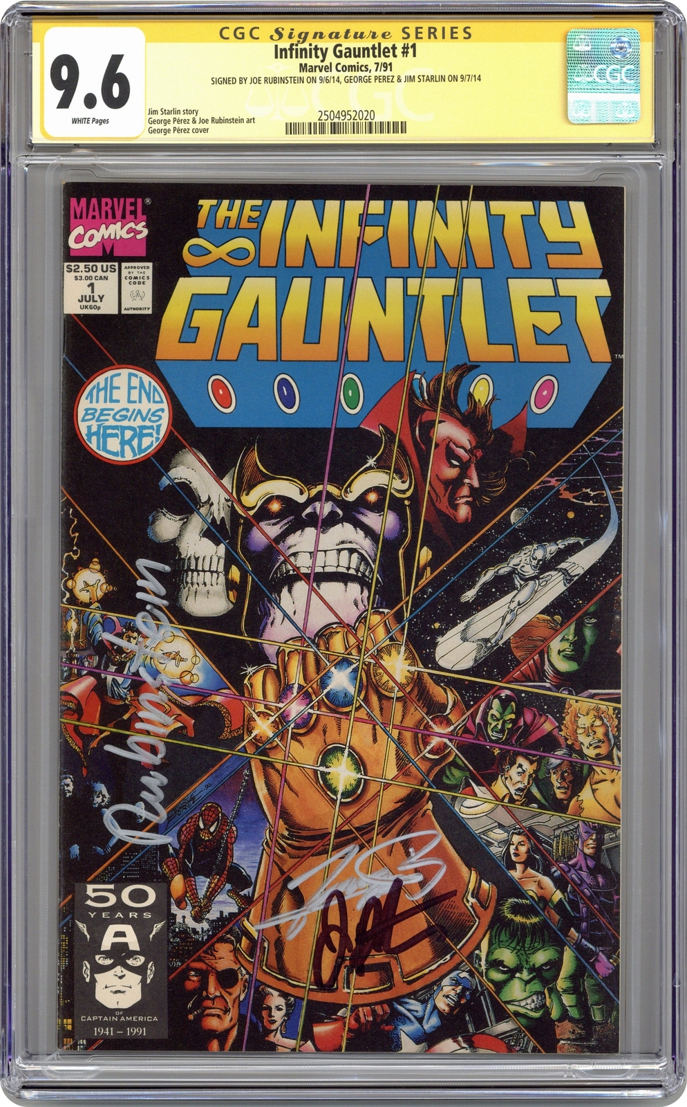 Infinity Gauntlet 1D CGC 9.6 SS Rubinstein/Perez/Starlin 1991 ...
