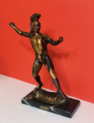 Leonidas of Sparta Bronze Color Sculpture Marble Greek Hellenic Vintage ...