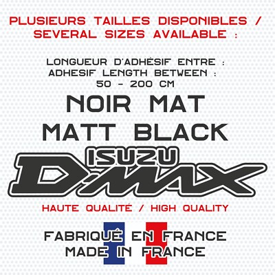 Isuzu D-Max - Stickers Autocollant Vinyle Adhésif Noir Mat | eBay
