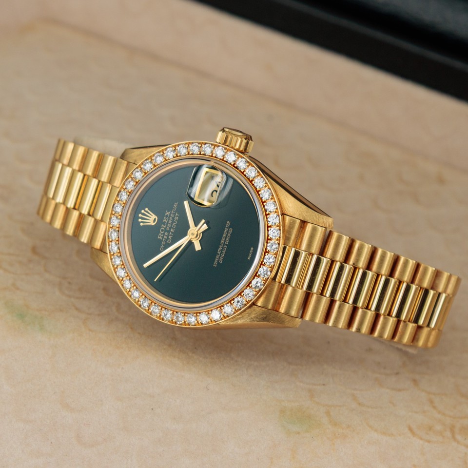 Ladies' Rolex OP Datejust 26mm Ref.69138 18k w/Box & Papers Size 5.75 ...