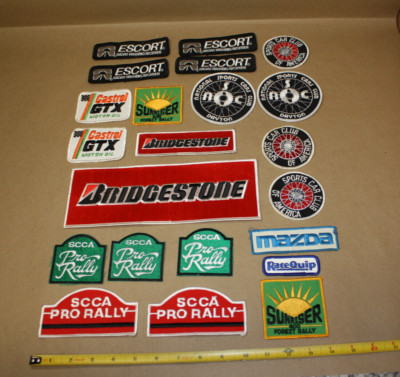 VINTAGE RALLY JACKET SHIRT PATCHES SCCA BRIDGESTONE MAZDA | eBay