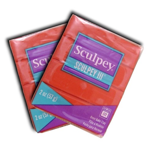 Sculpey III Poppy Red Polymer Clay 4 Packs Baking Clay 2 OZ Bars ...