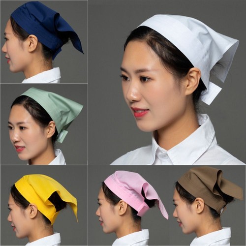 Bundled Hair Waiter Triangle Headband Cooking Hygienic Cap Restaurants ...