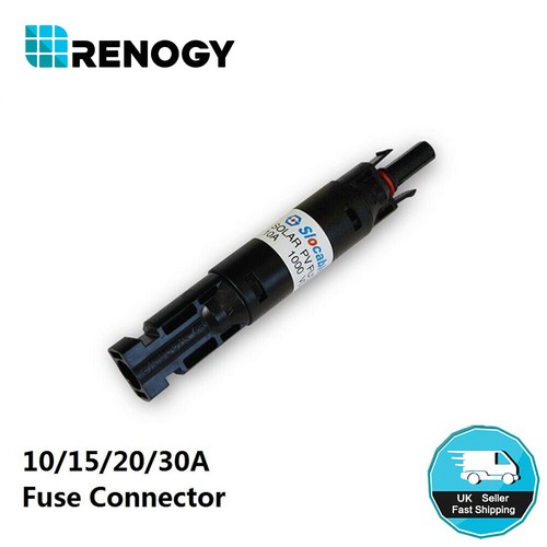 Renogy 10A 15A 20A 30A M&F In-Line Fuse Connector Solar Panel to ...