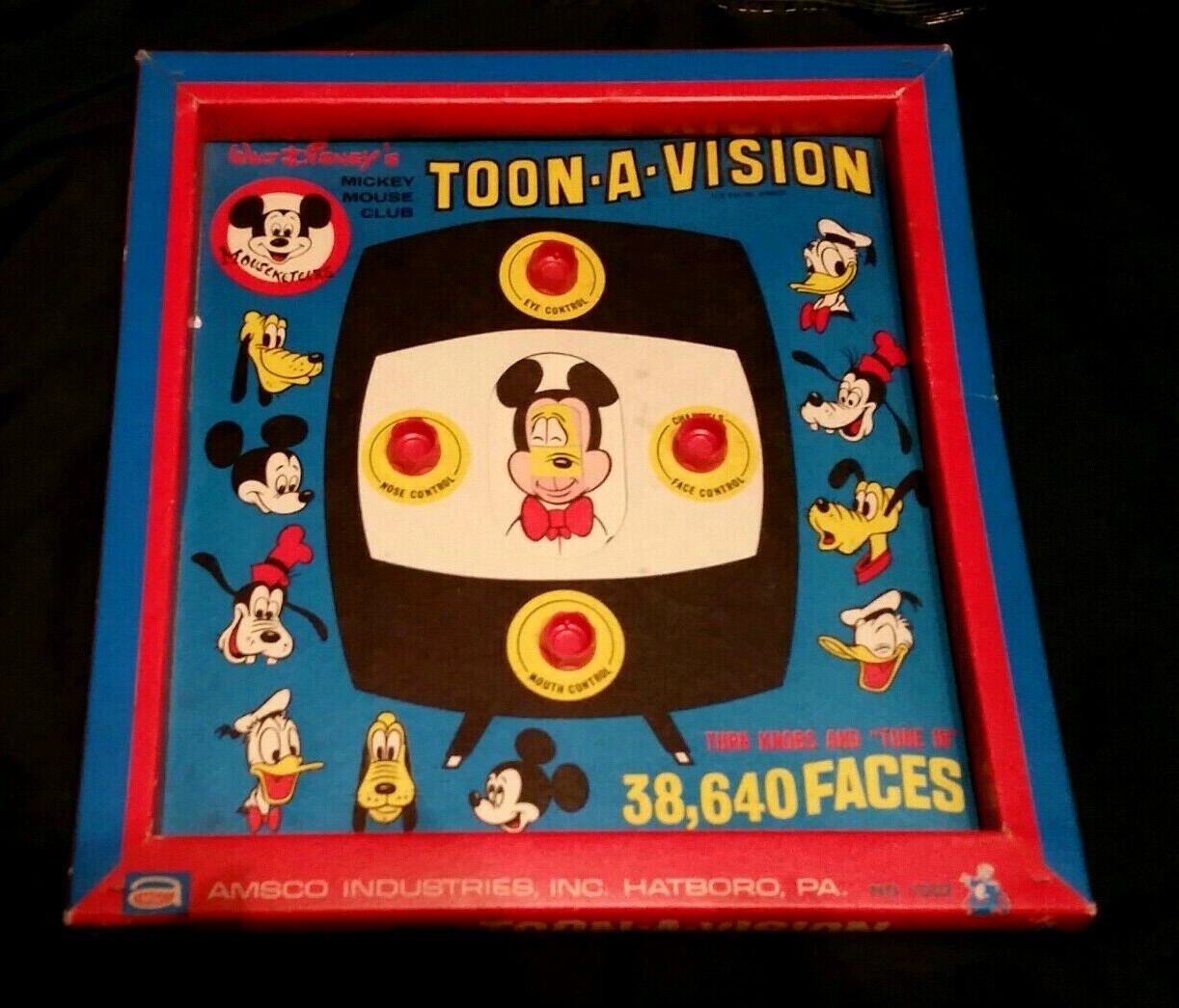 Amsco Walt Disney Toon-A-Vision Toy Mickey Mouse Club TV Toy Game #1002 ...