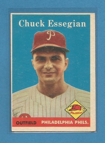 1958 TOPPS Baseball #460 Chuck Essegian Philadelphia Phillies VG-EX ...