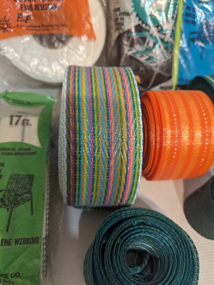Large Lot VTG Lawn Outdoor Furniture Webbing NOS & Opened Various ...