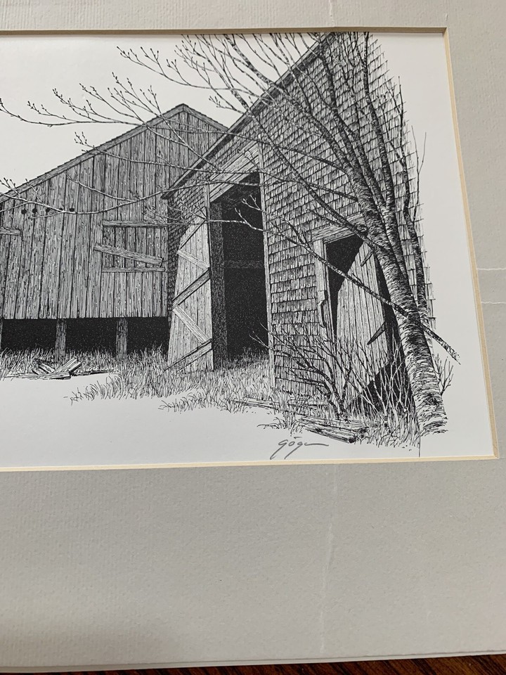 Vintage Framed and Matted Offset Lithograph by Merrill Gogan ~ "Passing ...