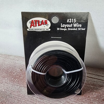Atlas Model Railroad Layout Wire, 20 gauge, Stranded, 50' Long Black ...