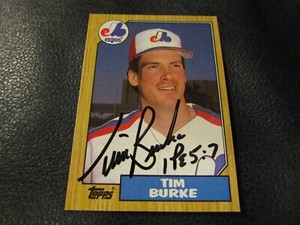 Tim Burke Autographed Topps Baseball Card | eBay
