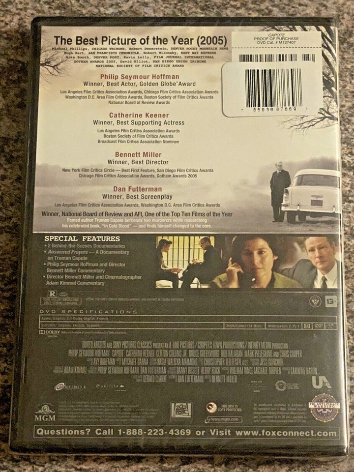 Capote (DVD, MGM, 2005 Philip Seymour Hoffman Academy Award Winning ...