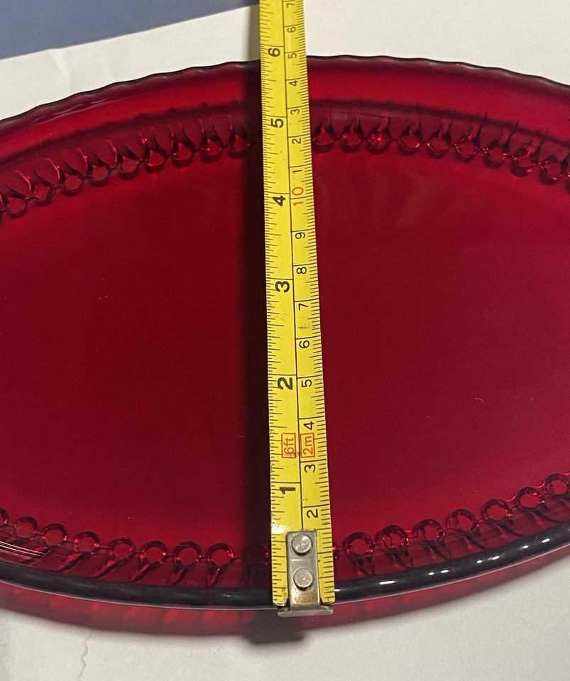 Ruby Red "New Martinsville" Depression Platter Serving Tray | eBay