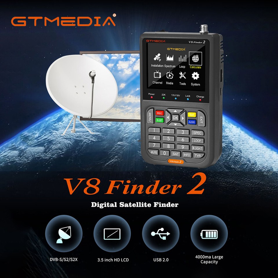 Digital DVB-S TV-Signal Meter Strength Tester V8 Satellite Dish Finder ...